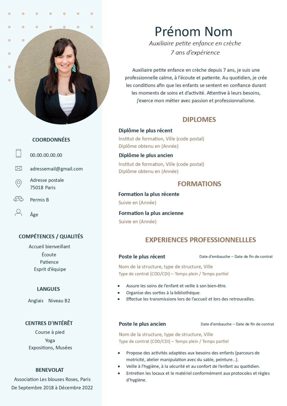 CV Auxiliaire petite enfance - APE [Modèle Gratuit]